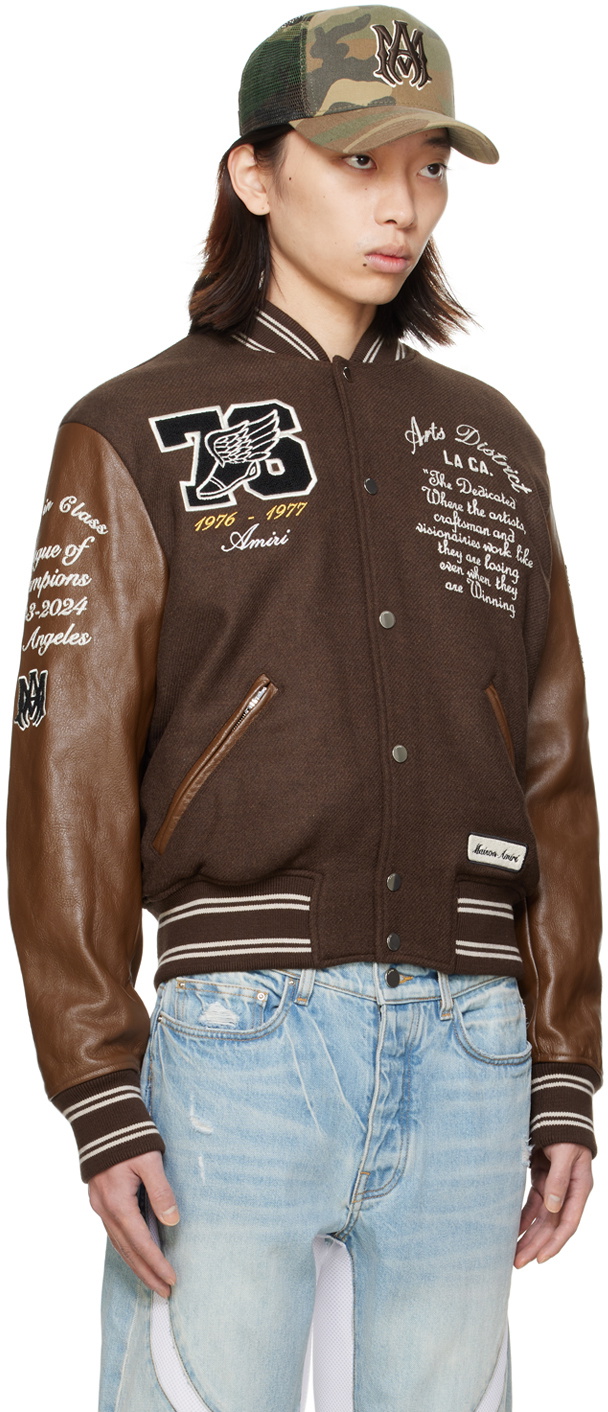 AMIRI Brown Eagle Bomber Jacket Amiri