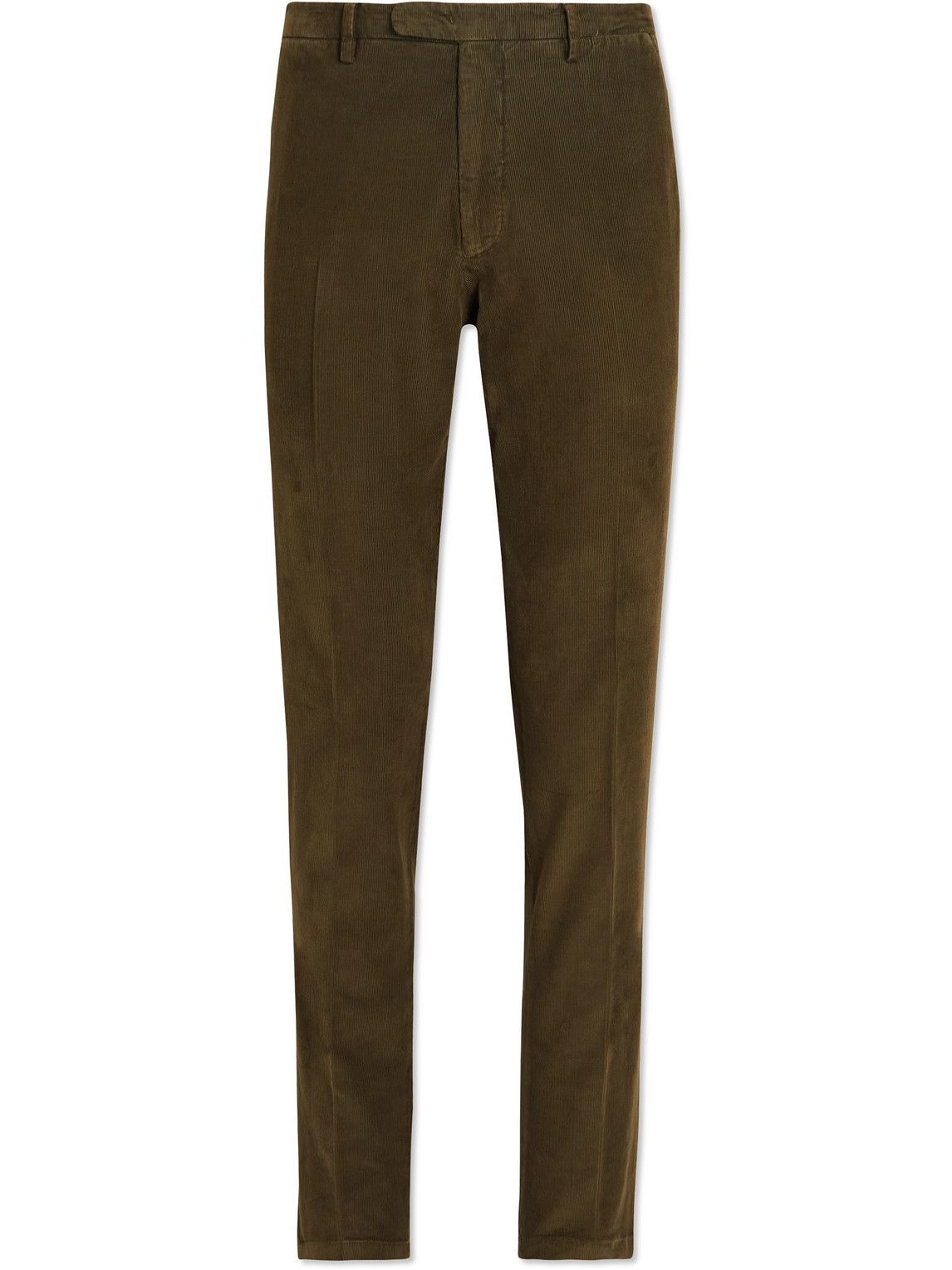 Boglioli - Slim-Fit Tapered Garment-Dyed Cotton-Blend Corduroy Trousers - Green Boglioli