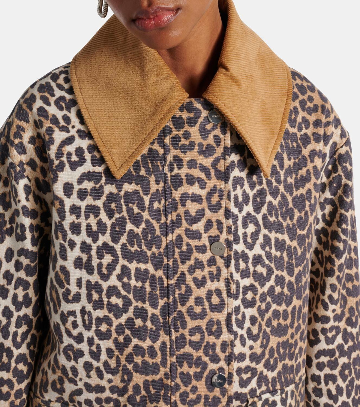 Ganni Leopard-print canvas jacket GANNI