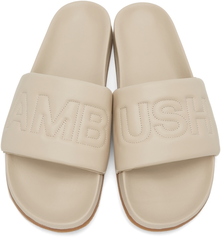 AMBUSH Off-White Quilted Logo Sandals Ambush