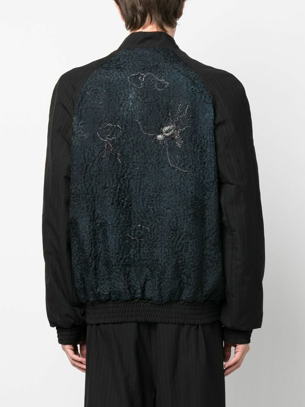 By Walid Black Otto Embroidered Bomber Jacket By Walid