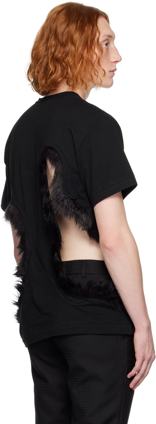 Comme des Garçons Homme Plus Black Cutout Faux-Fur T-Shirt Comme des ...