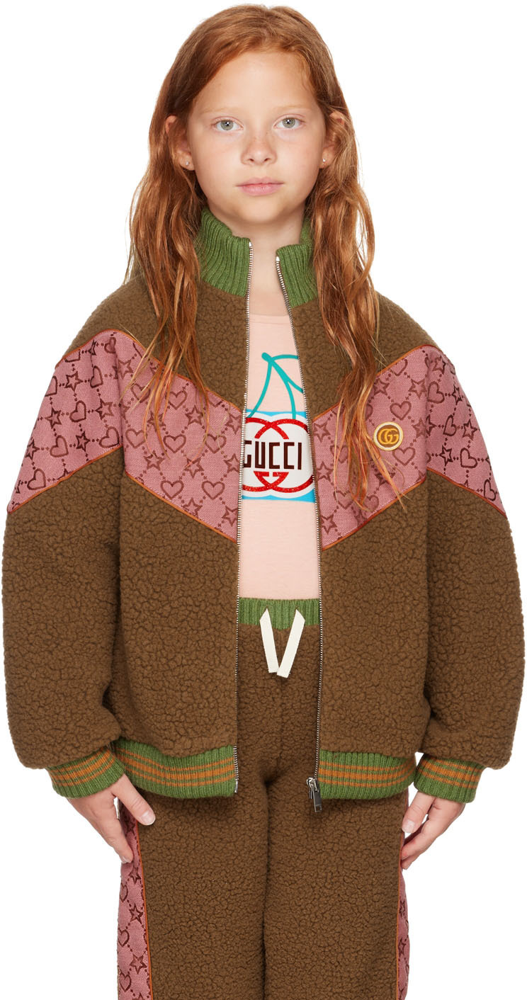 Gucci Kids Brown Fleece Jacket Gucci