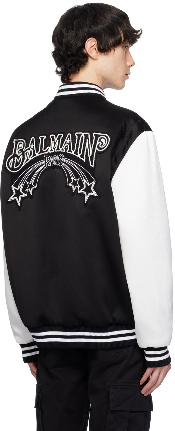 Balmain Black Patch Bomber Jacket Balmain