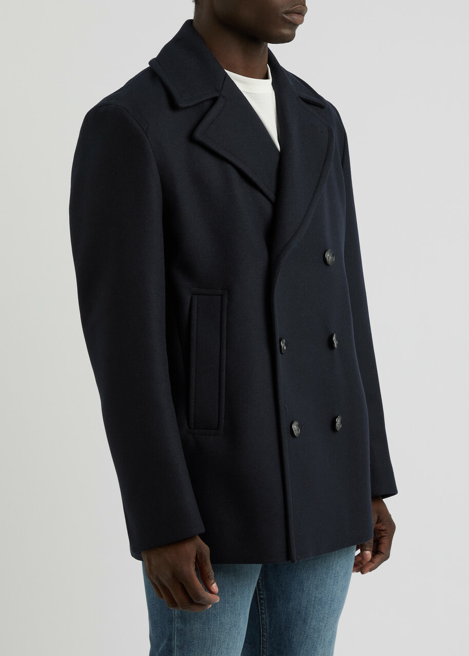 Boss Wool-blend pea Coat Navy BOSS