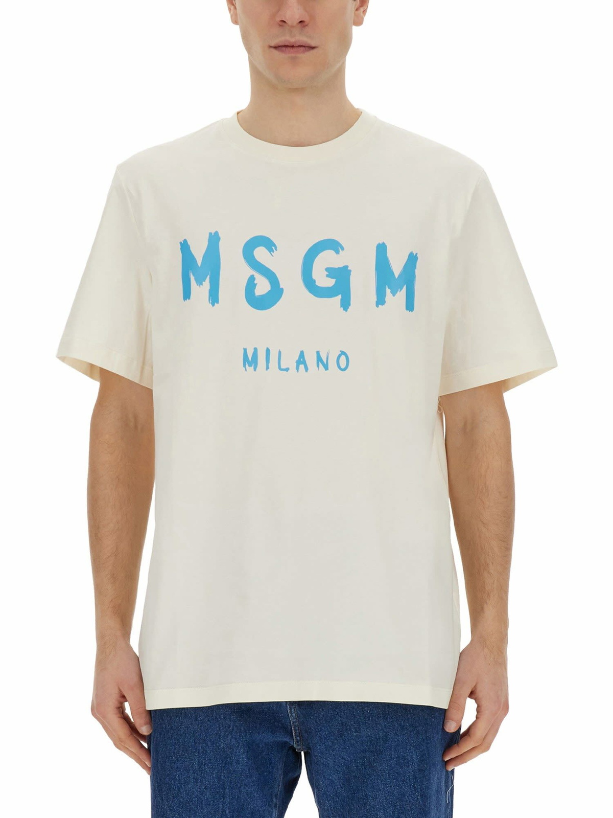 MSGM T-shirt With Brushed Logo MSGM