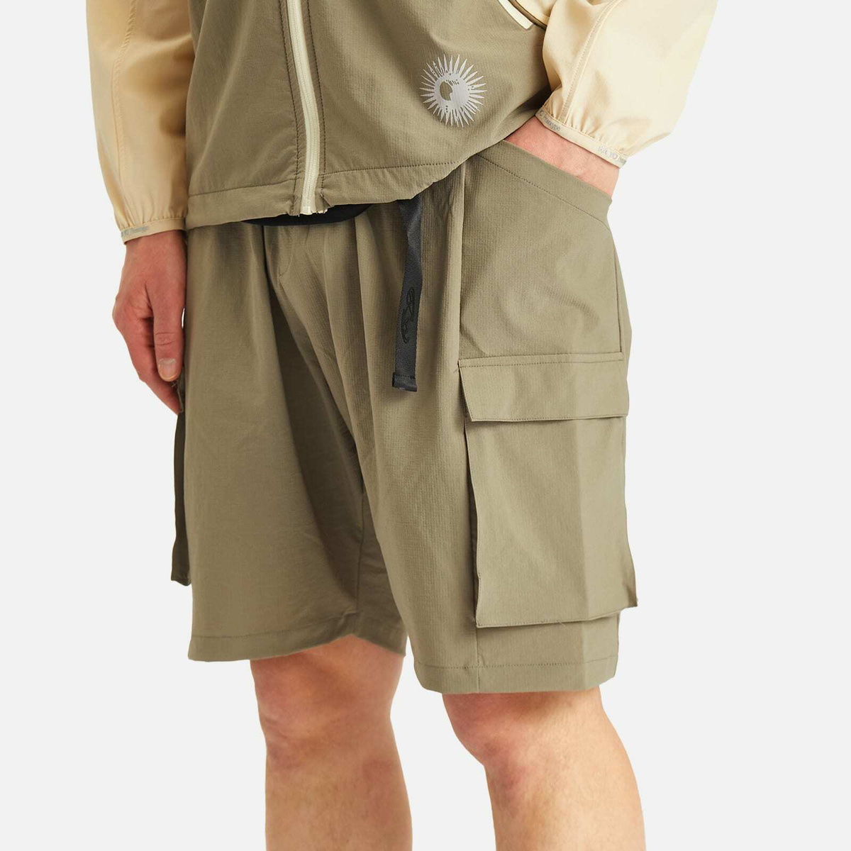 KA_YO_Prototype Men's Lightweight Cargo Shorts in Stone KA_YO_Prototype