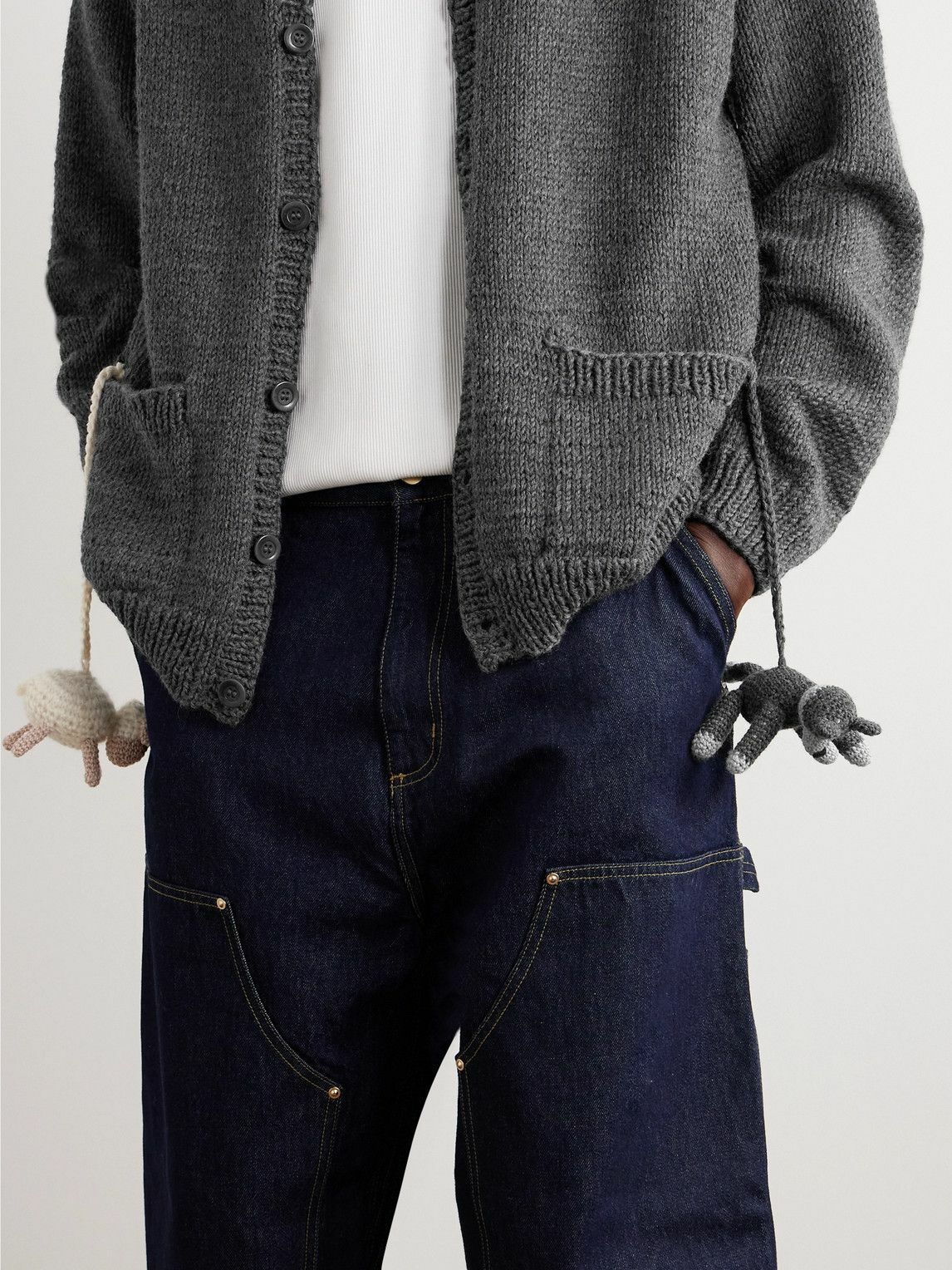 SKY HIGH FARM - Embellished Wool Cardigan - Gray Sky High Farm Workwear