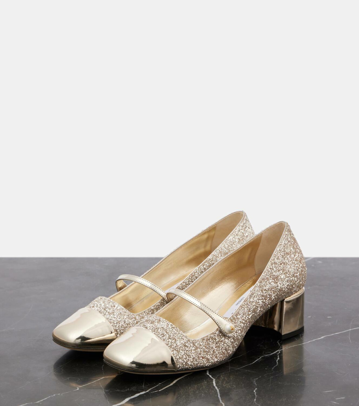 Jimmy Choo Elisa 45 glitter and leather pumps Jimmy Choo