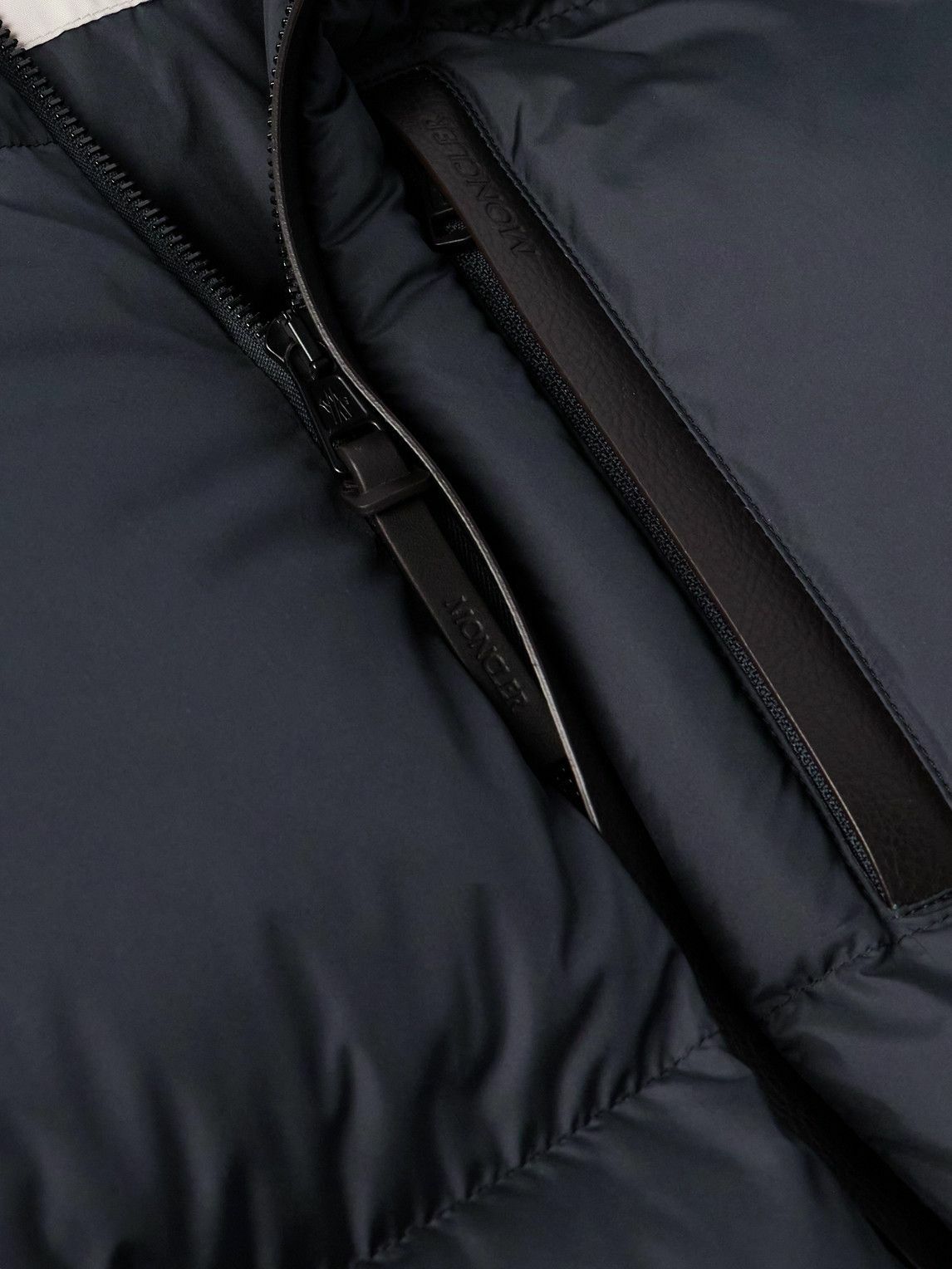 Moncler - Besbre Logo-Appliquéd Leather-Trimmed Quilted Airsoft Down ...