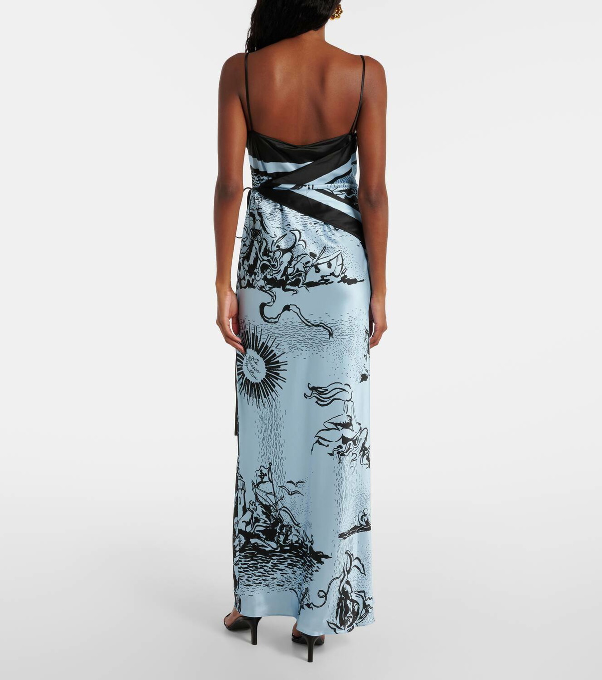 SIR Dreamwood scarf-detail silk maxi dress SIR. SIR Dreamwood scarf-detail silk maxi dress SIR.