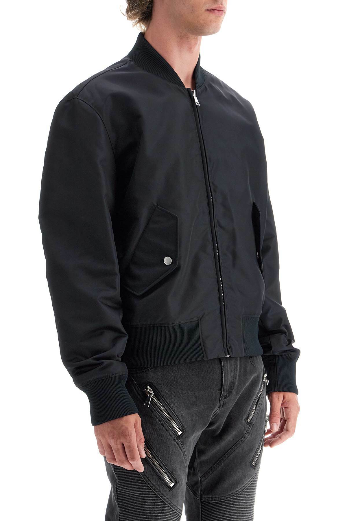 BALMAIN lightweight bomber jacket with embroidery Black Balmain