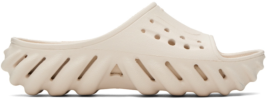 Crocs Beige Echo Slides Crocs