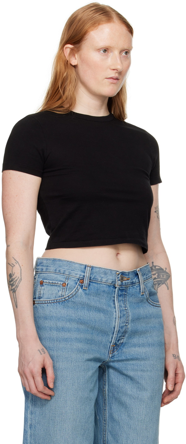 Re/Done Black Micro T-Shirt Re/Done