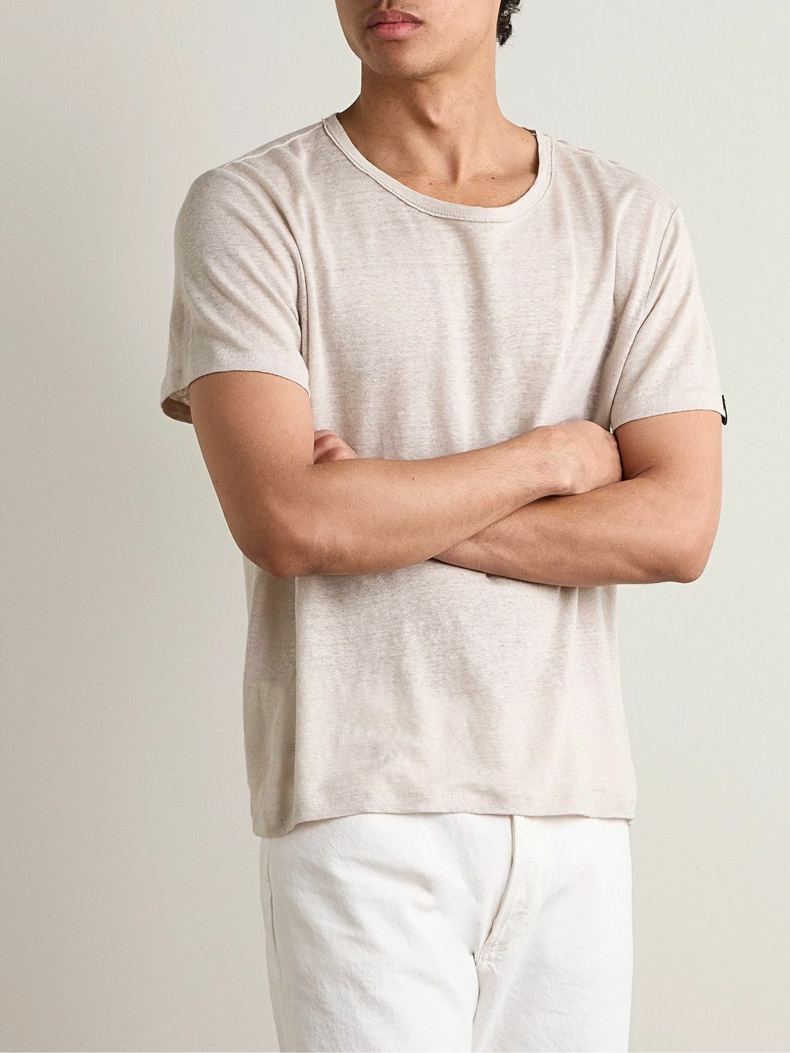 Rag & Bone - Classic Mercerised Linen T-Shirt - Gray Rag and Bone