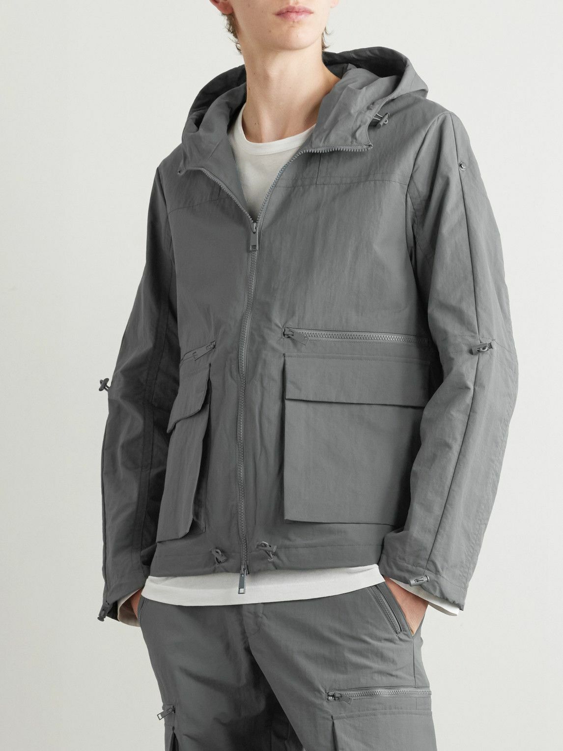 SAIF UD DEEN - Nylon Hooded Jacket - Gray SAIF UD DEEN