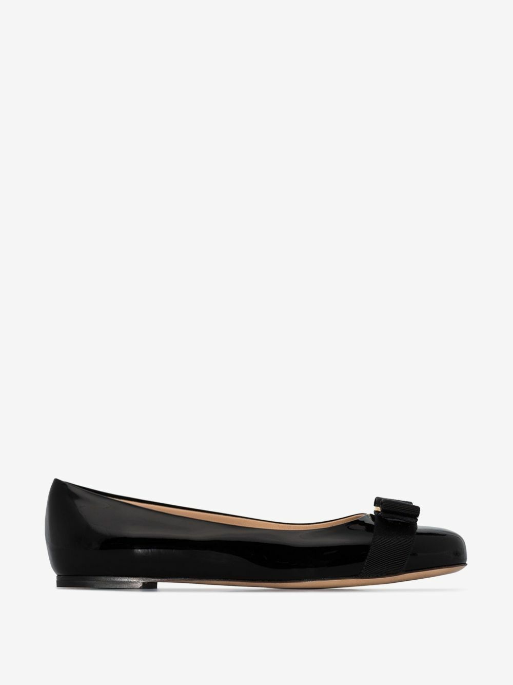 Ferragamo Black Varina Patent Leather Ballet Flats Salvatore Ferragamo