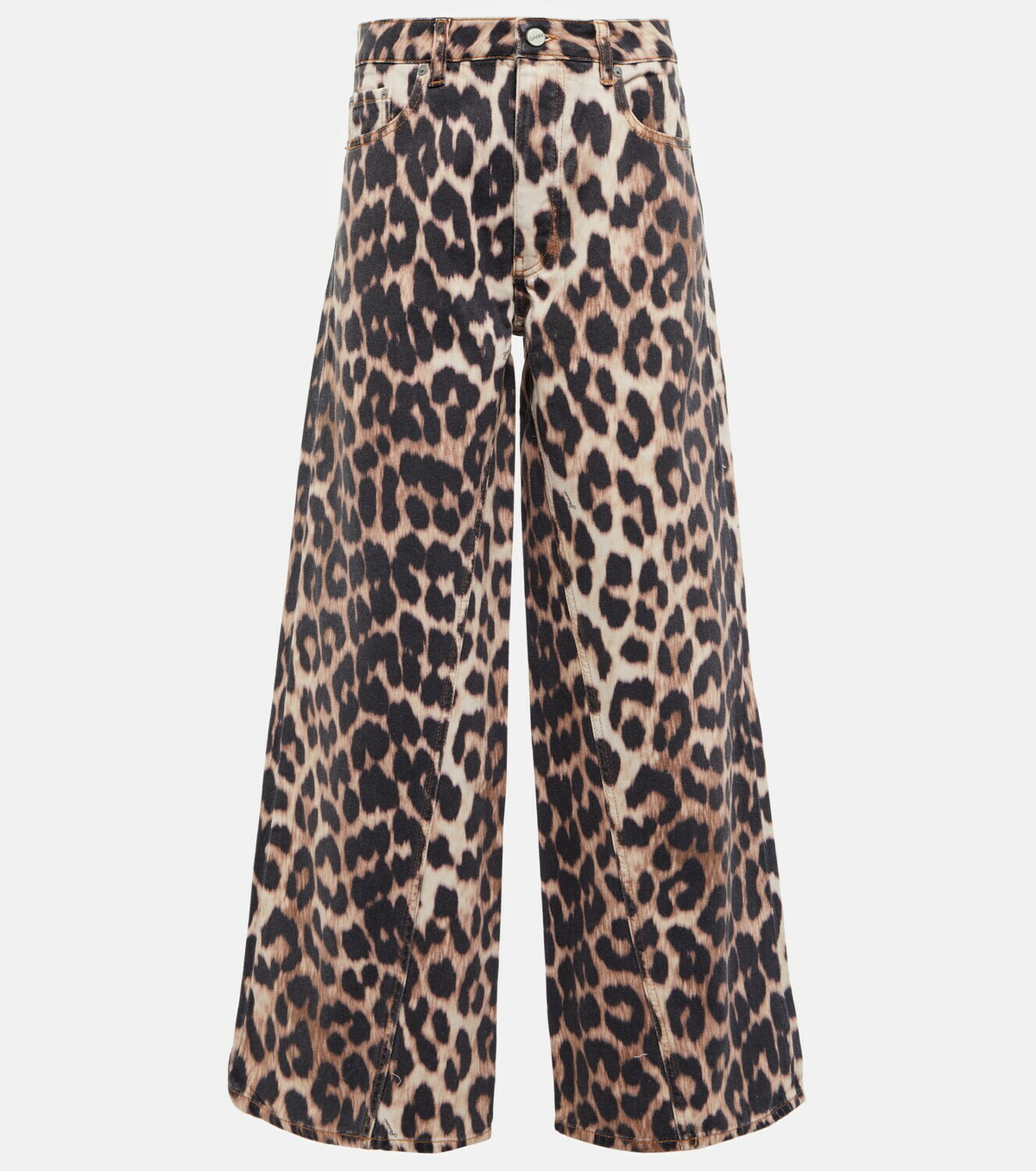 Ganni - Leopard-print wide-leg jeans GANNI
