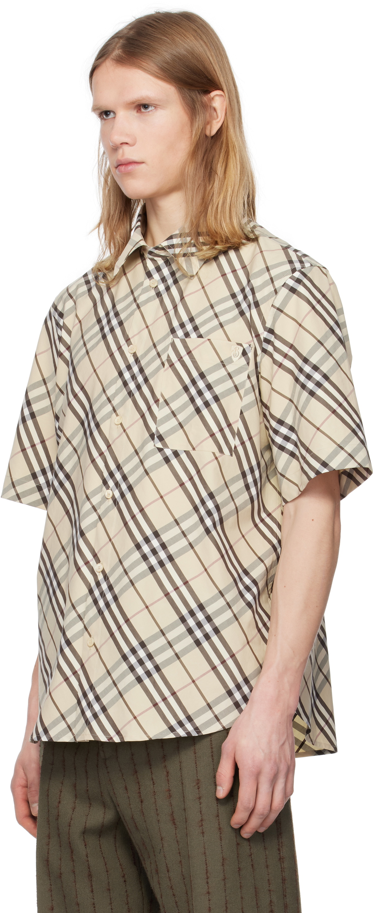 Burberry Beige Check Cotton Shirt Burberry