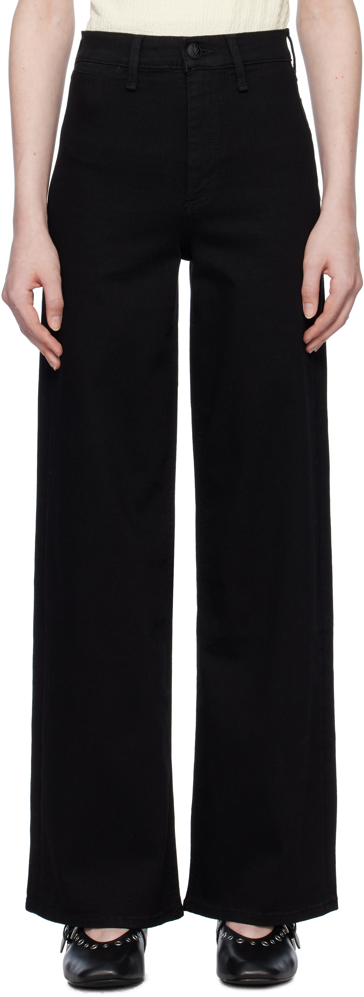 rag & bone Black Epic Hadley Wide-Leg Jeans Rag and Bone