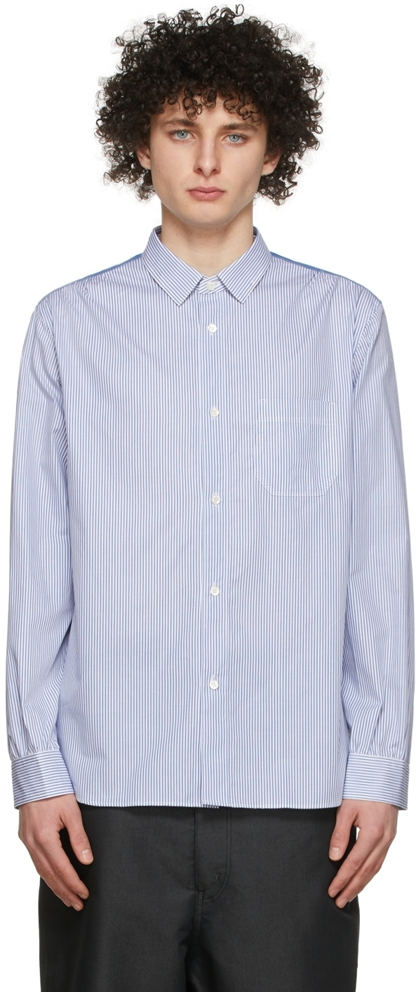 Junya Watanabe Blue Cotton & Linen Shirt Junya Watanabe Junya Watanabe Blue Cotton & Linen Shirt Junya Watanabe