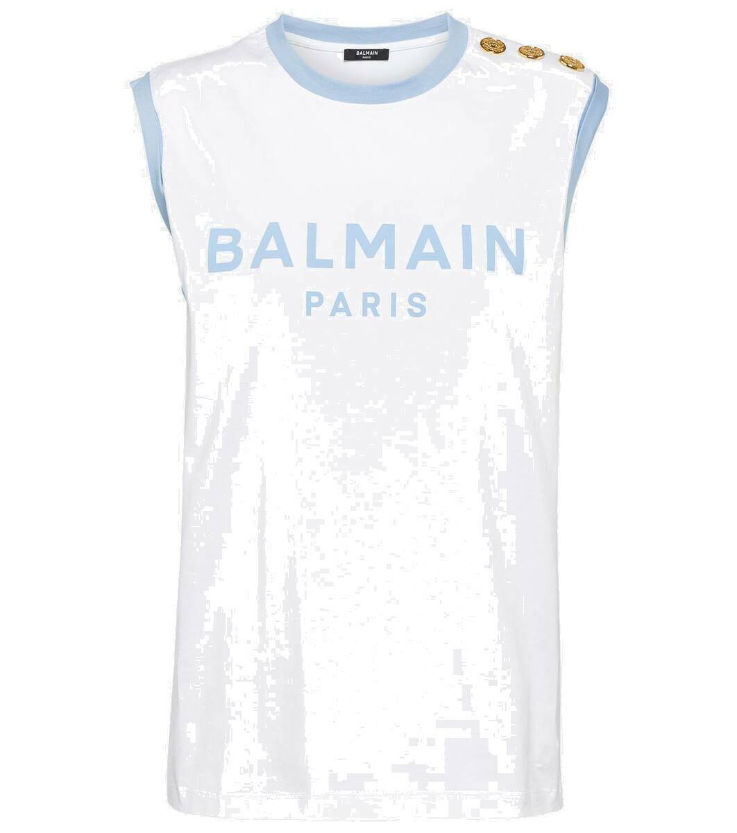 Balmain Logo cotton jersey tank top Balmain