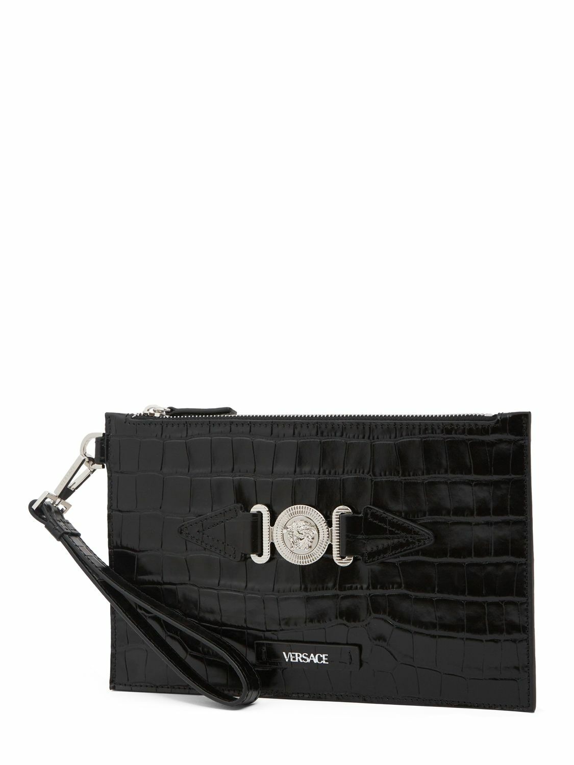 VERSACE - Croc Embossed Logo Pouch Versace