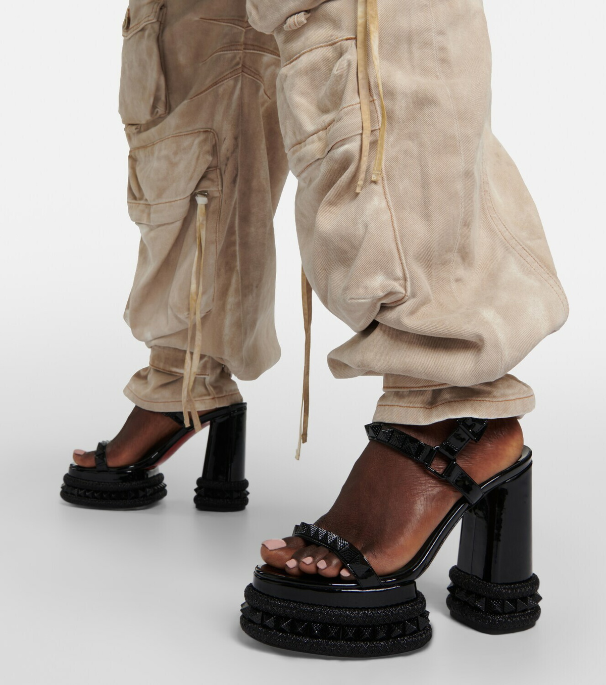 Christian Louboutin Superaclou patent leather platform sandals ...