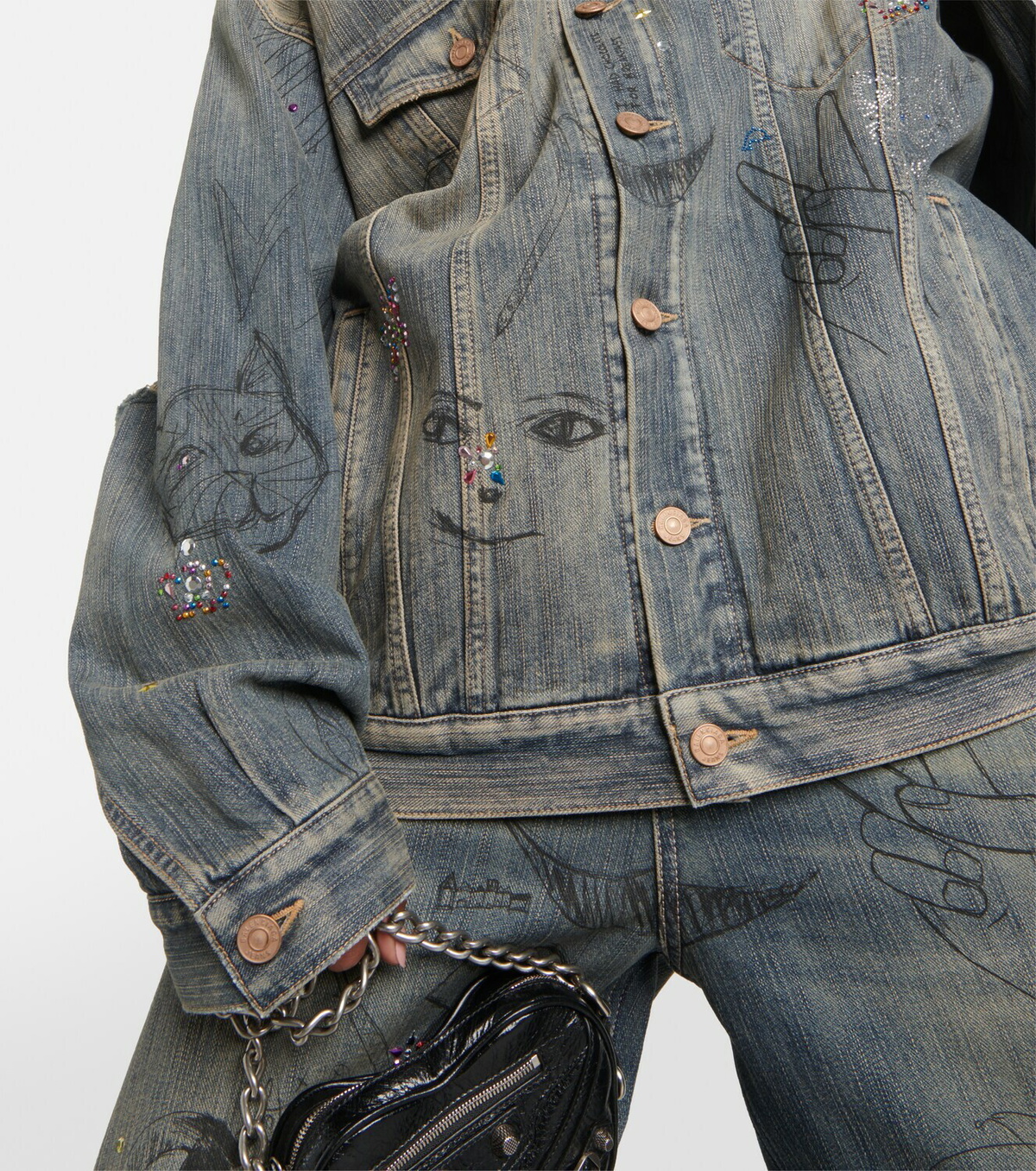 Balenciaga Embellished denim jacket Balenciaga
