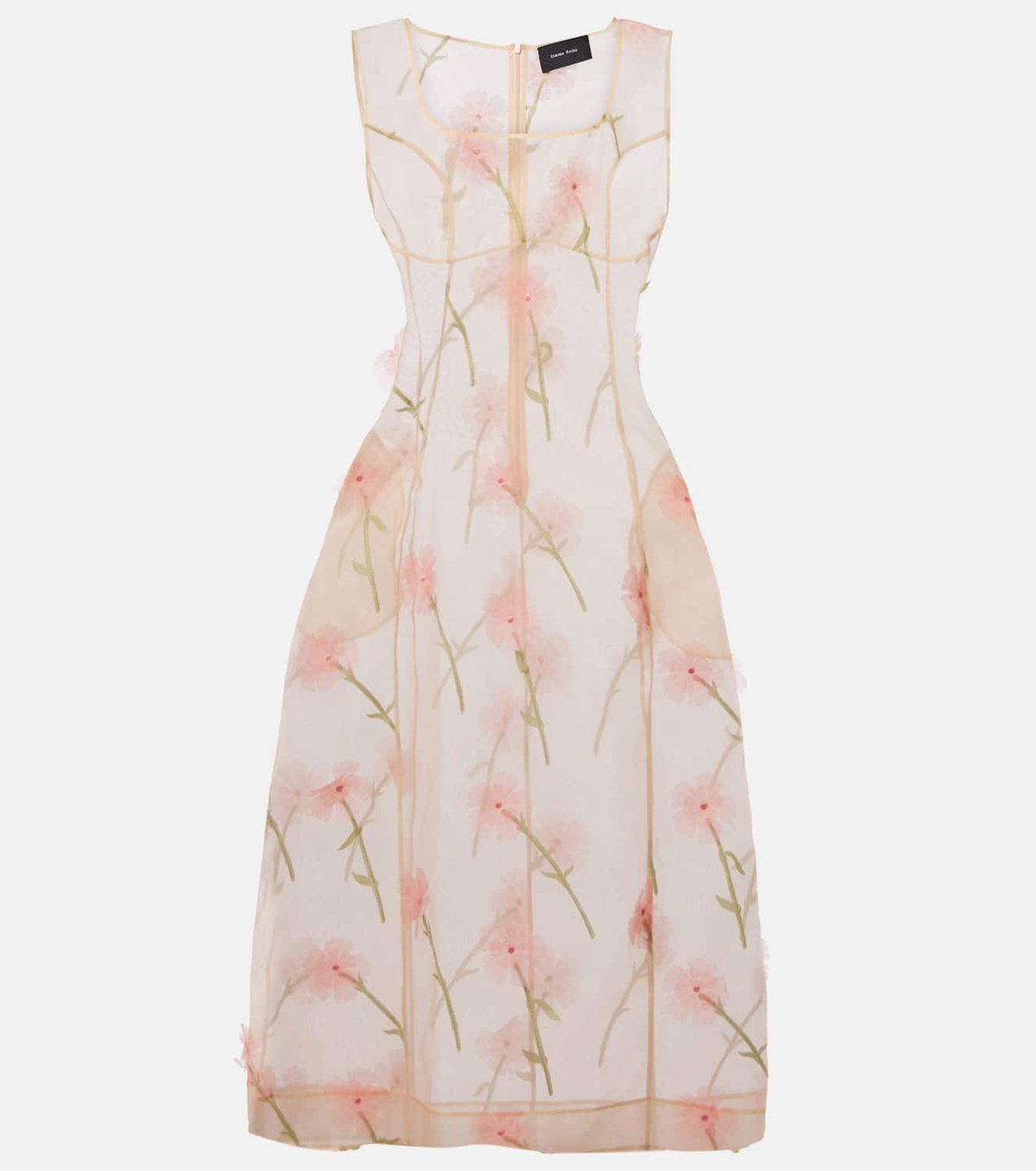 Simone Rocha Sculpted Carnation organza midi dress Simone Rocha
