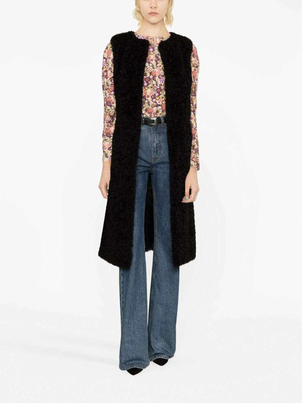 PAROSH - Long Faux Fur Waistcoat Parosh