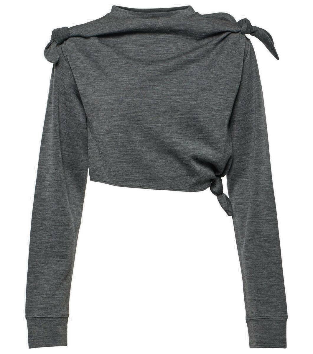 Loewe Tie-detail cotton crop top Loewe