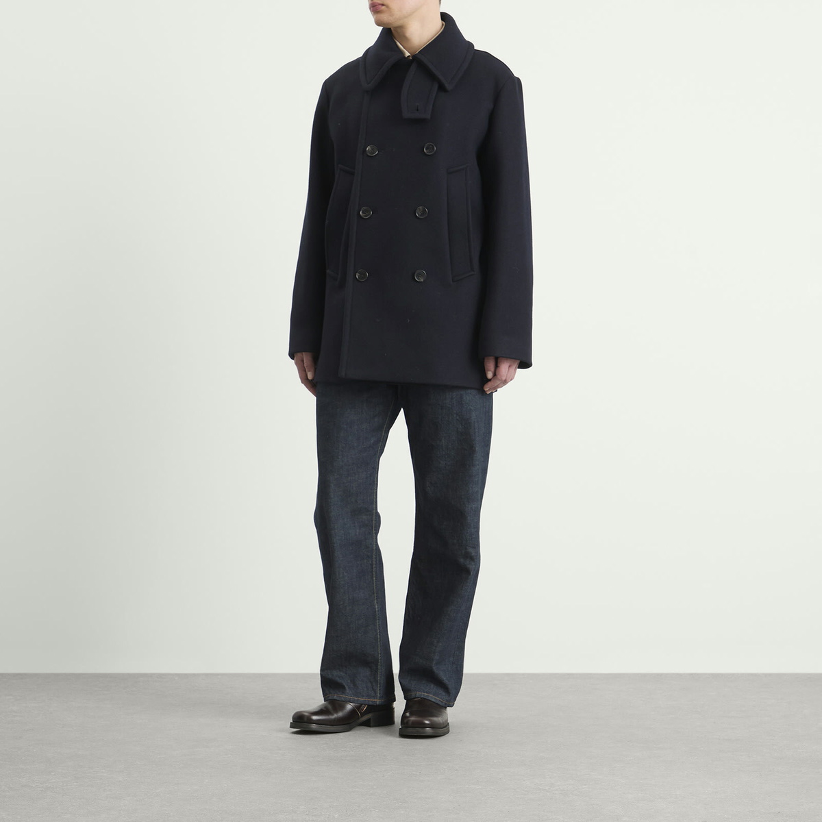 A.P.C. Men's Andy Peacoat in Dark Navy A.P.C.