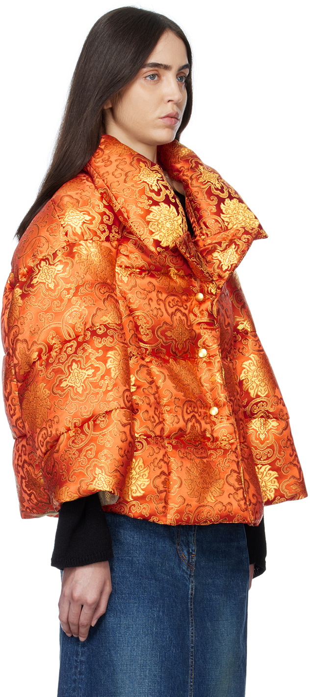 Junya Watanabe Orange Insulated Jacquard Jacket Junya Watanabe