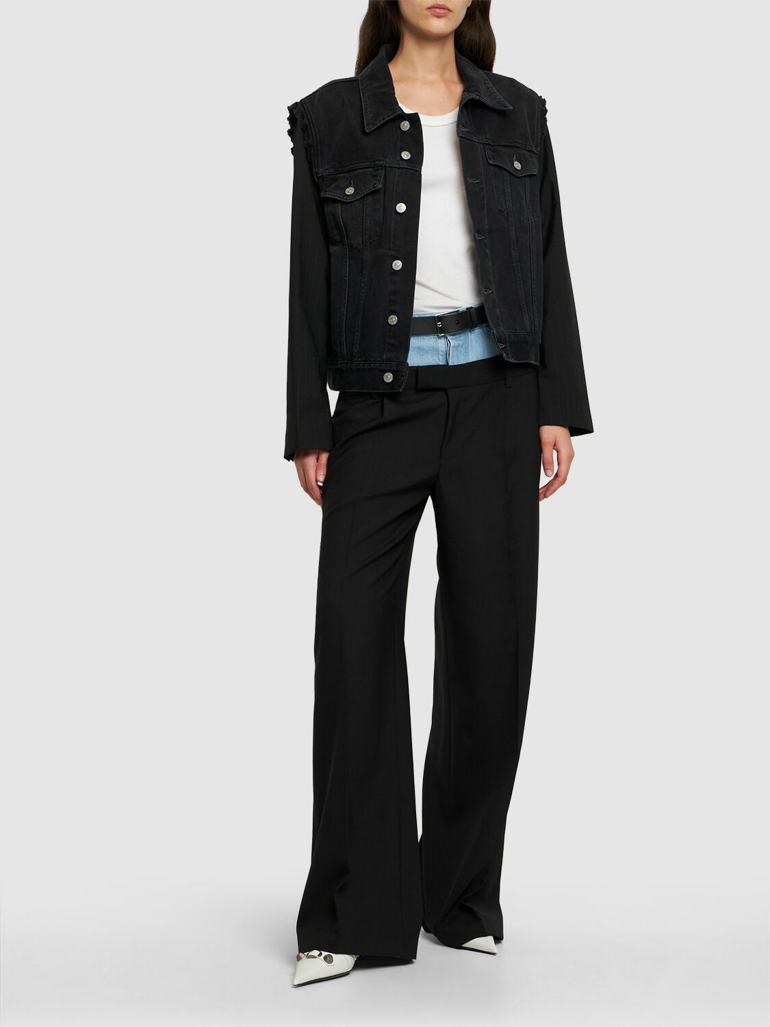 MM6 MAISON MARGIELA - Denim & Wool Blend Jacket MM6 Maison Margiela