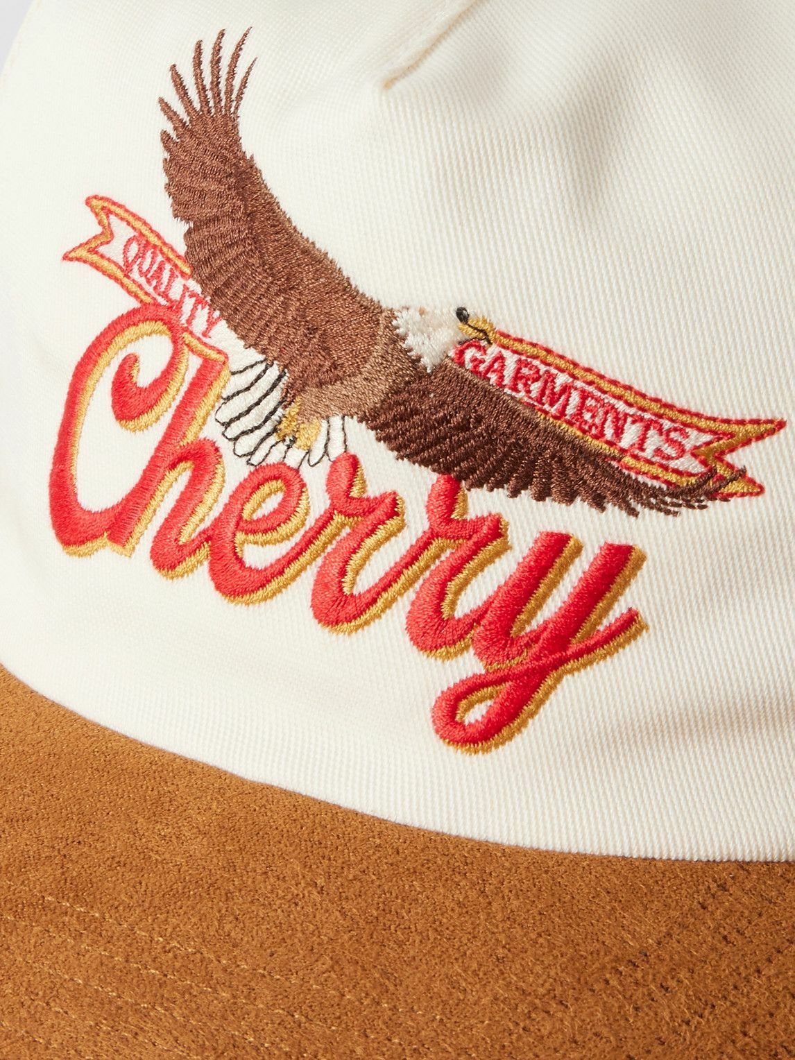 Cherry Los Angeles - Logo-Embroidered Cotton-Twill and Suede Baseball ...