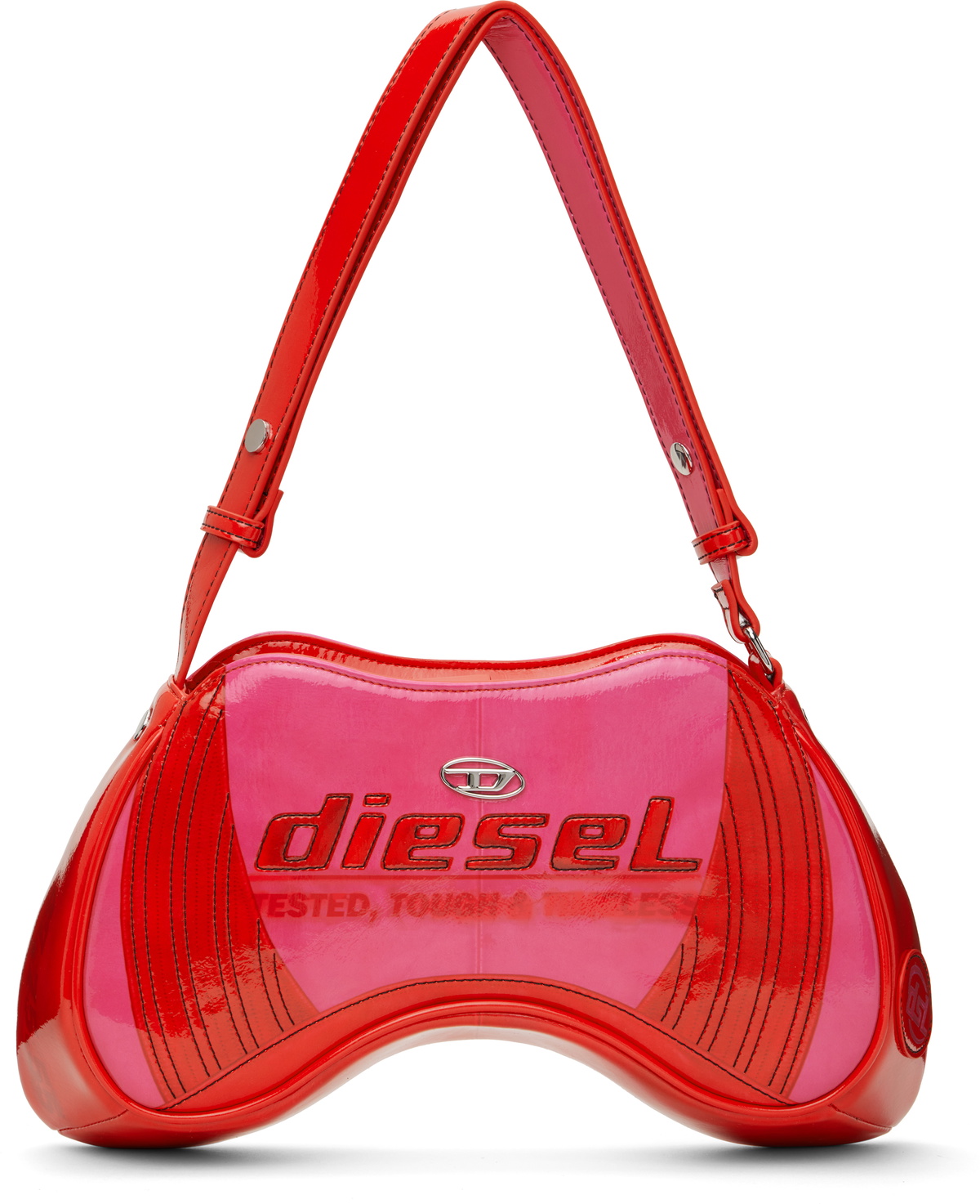 Diesel Pink & Red Play Shoulder Bag Diesel