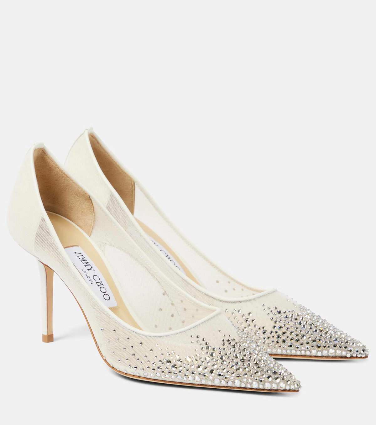 Jimmy Choo Love 85 crystal-embellished mesh pumps Jimmy Choo