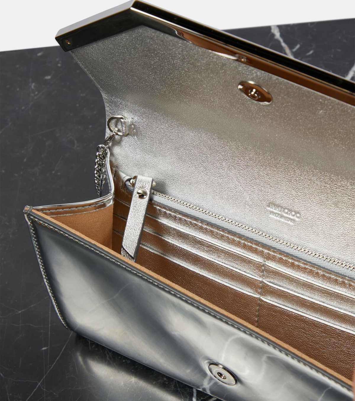 Jimmy Choo Emmie mirrored clutch Jimmy Choo