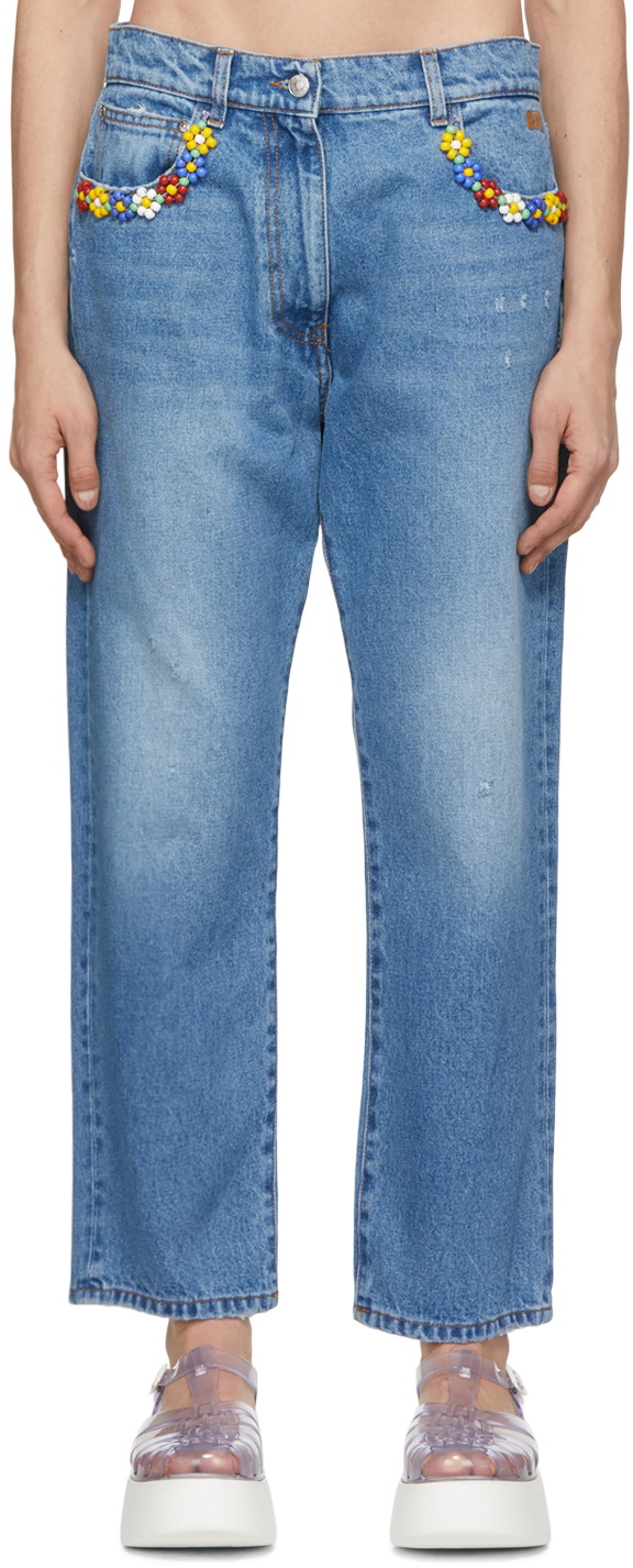 MSGM Blue Straight Jeans MSGM