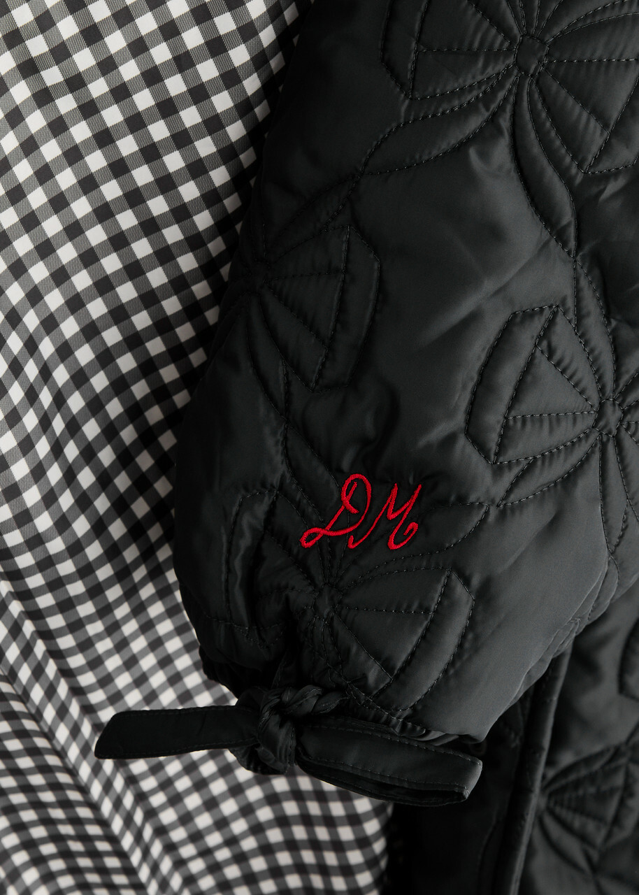 Damson Madder Aubery Bow-quilted Shell Coat Black Damson Madder