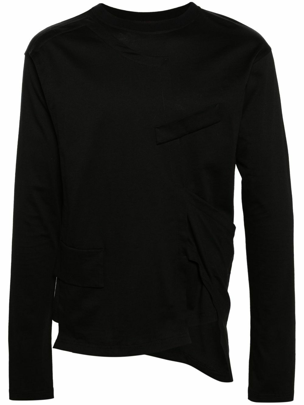 MLGA Black Asymmetric Cotton T-Shirt MLGA