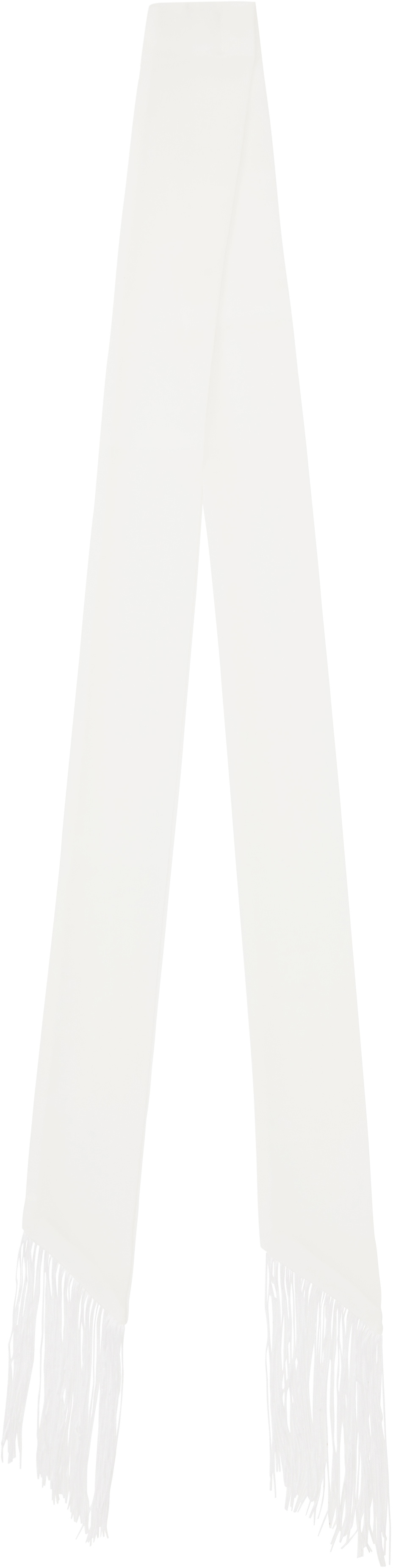 MM6 Maison Margiela Off-White Silk Scarf MM6 Maison Margiela