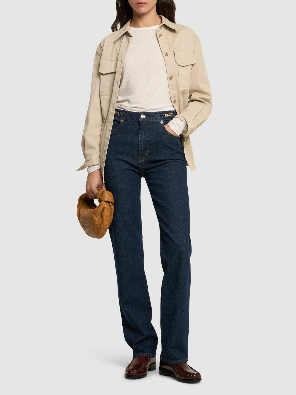 FRAME The Ritz Ruler High Rise Straight Jeans Frame Denim