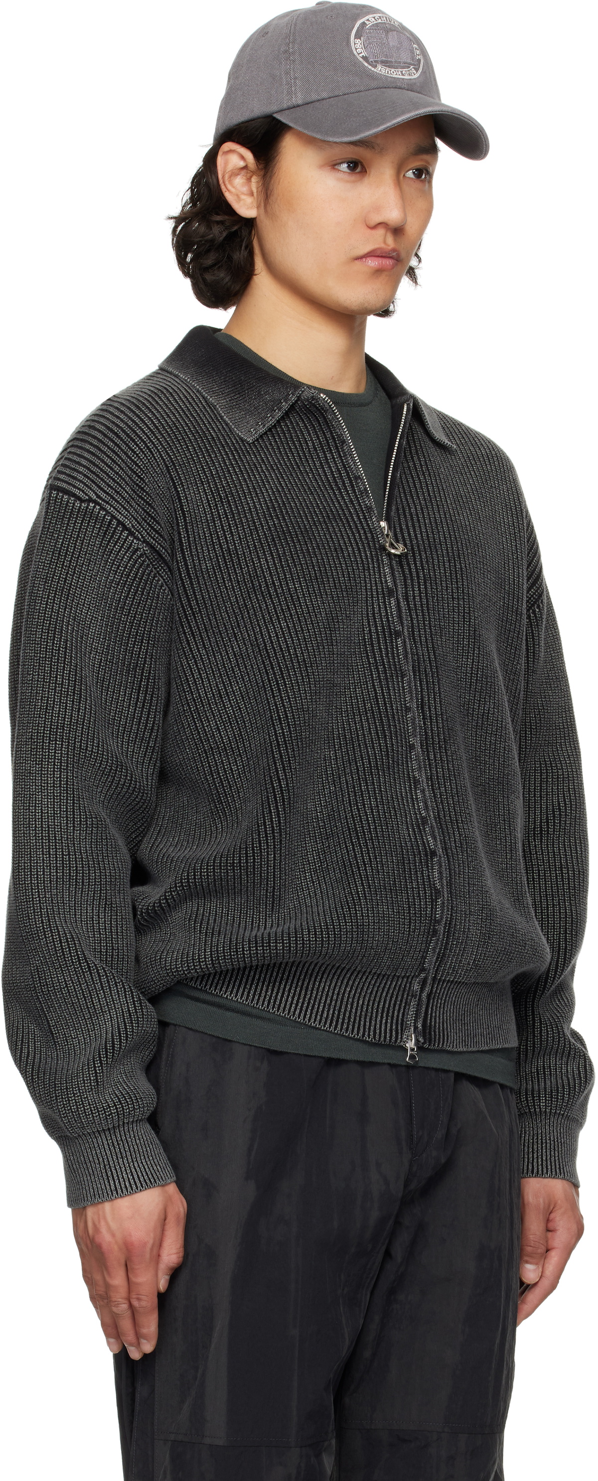 Solid Homme Gray Dyeing Zip-up Knit Jacket Solid Homme