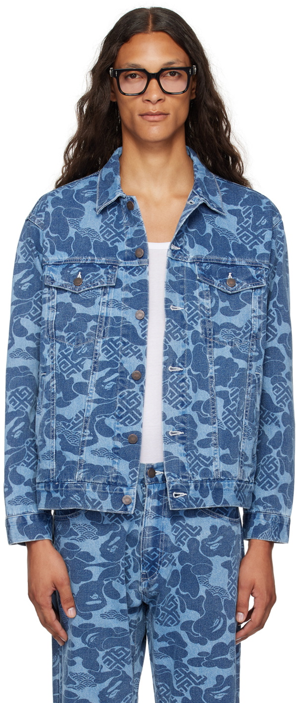 BAPE Blue Asia Camo Denim Jacket A Bathing Ape