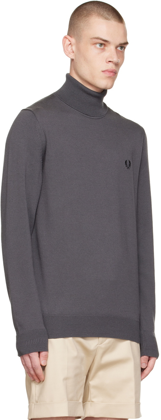 Fred Perry Gray Roll Neck Turtleneck Fred Perry