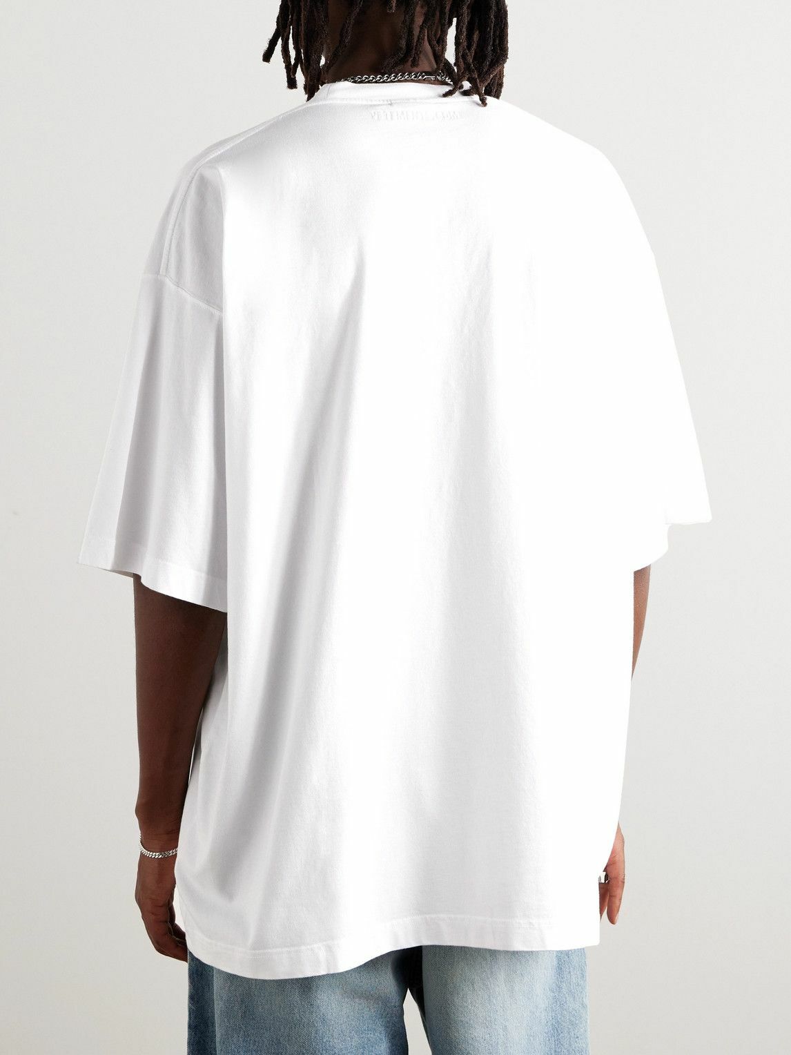 VETEMENTS - Printed Cotton-Jersey T-Shirt - White Vetements