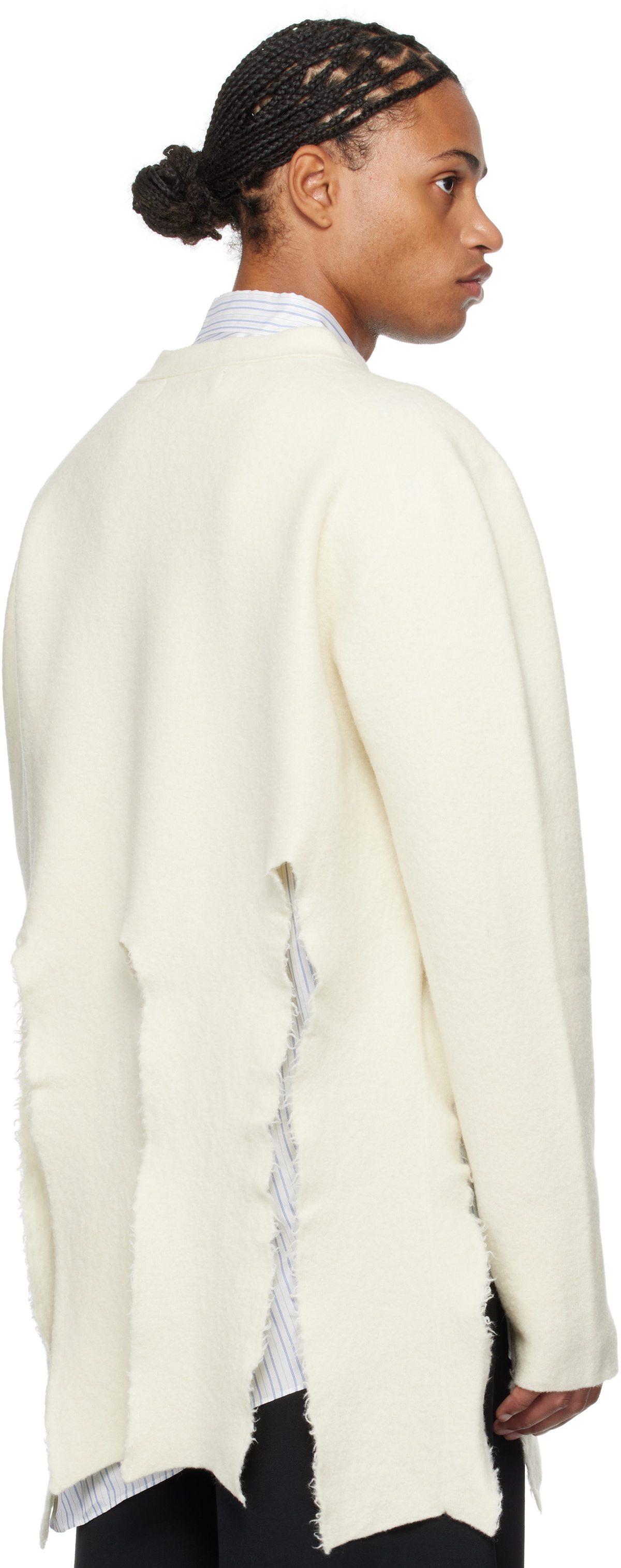 Comme des Garçons Homme Plus Off-White Worsted Wool Cardigan Comme des ...