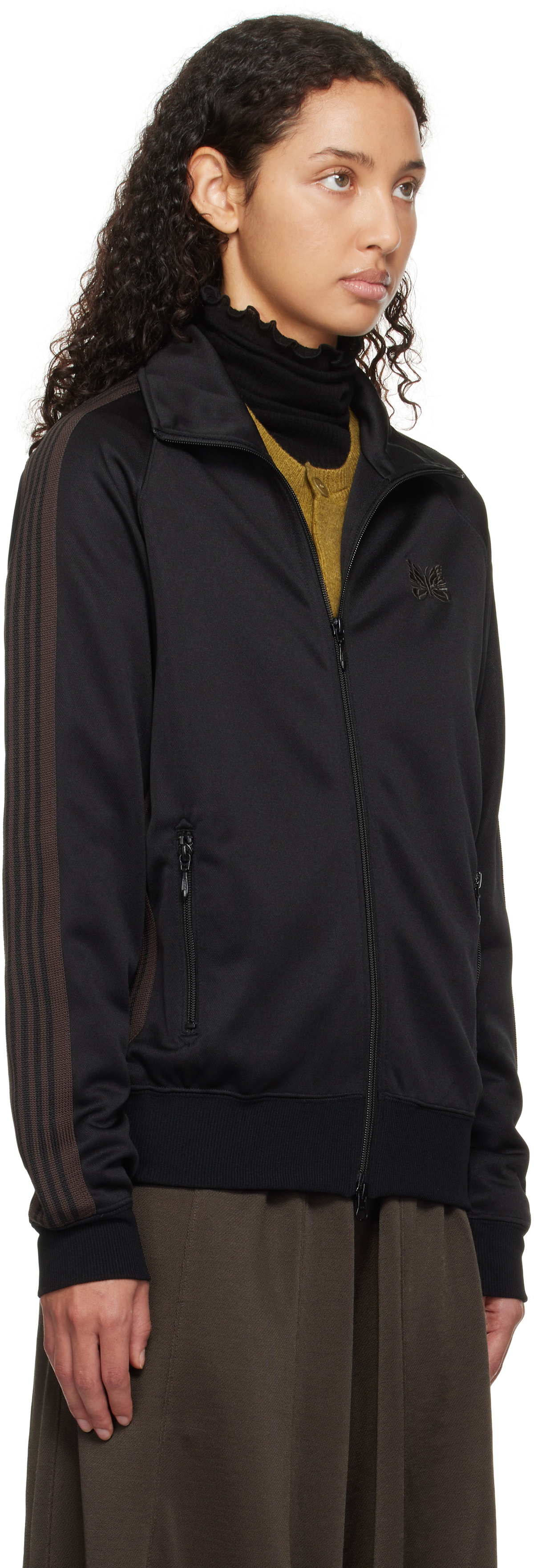 NEEDLES Black Embroidered Track Jacket Needles